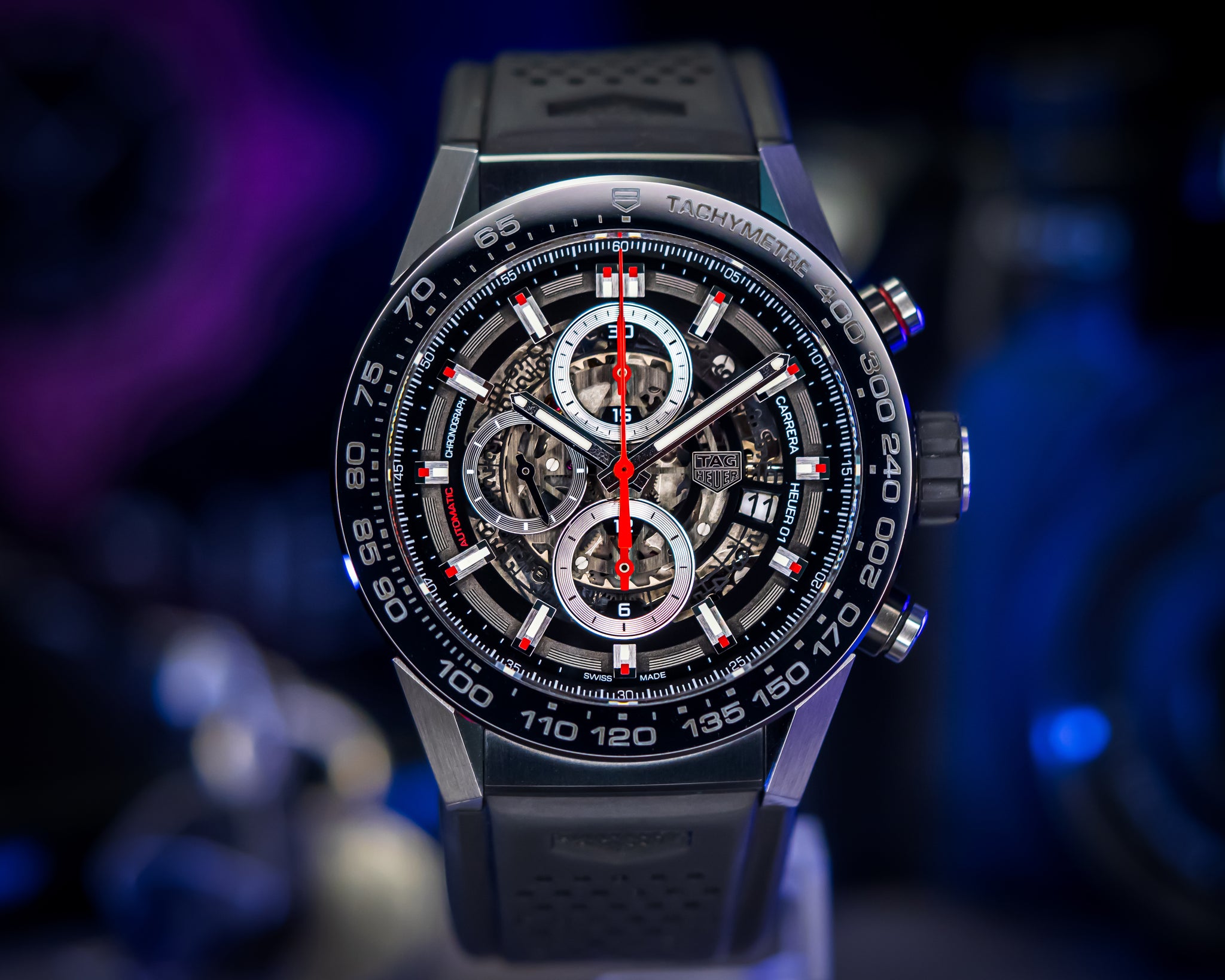 TAG HEUER CARRERA CALIBRE 01 SKELETON CHRONOGRAPH CAR2A1Z.FT6044